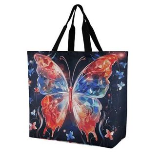 Generic Musica Butterfly Sac &Agrave; Bandouli&egrave;re L&eacute;ger Tote Bag Pliable Sac A Main Femmes Pour Travail Voyage Shopping