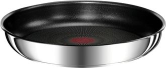T-fal Ingenio Preference Bratpfanne, 24 cm, stapelbar, Edelstahl, sichere Antihaftbeschichtung, Induktion, Vielseitigkeit, platzsparend, Temperaturanzeige, 