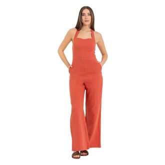 Kocca Femme, Combinaisons et Ensembles, Brun, Taille: 40 FR Combinaison Pantalon Large en Lin