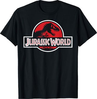 Jurassic Park Classic Red Hollow Logo T-Shirt