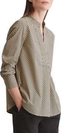 Marc O'Polo Damen Tunikabluse aus Bio-Baumwolle mit V-Ausschnitt, Mehrfarbig (Multi), 36