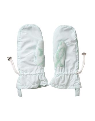 Dolce & Gabbana Womens White Nylon Fleece Wrist Length Mitten Gloves