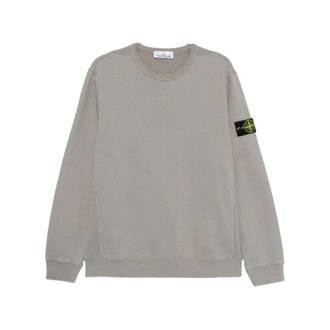 Stone Island Homme, Sweatshirts et sweats &agrave; capuche, Gris, Taille: S SweaT-shirt en maille c&ocirc;tel&eacute;e &agrave; col rond