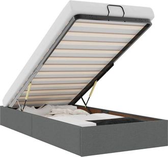 vidaXL Cadre de lit ottoman sans matelas gris foncé 90x190 cm tissu vidaXL