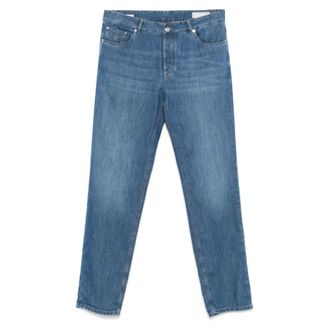 Brunello Cucinelli Blaue Jeans mit Logo-Stickerei - - Jeans - Herren - Blau - 2XL