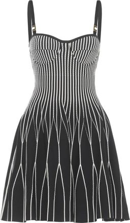 Elisabetta Franchi Femme, Robes, Noir, Taille: 38 FR Robe Viscose Ray&eacute;e Contrast&eacute;e
