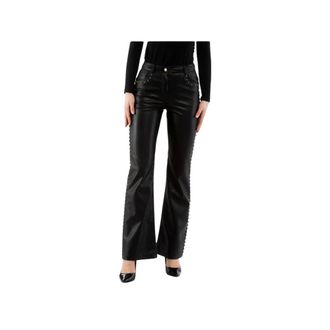 Moschino Femme, Pantalons, Noir, Taille: 36 FR Leather High-Waist Slim Fit Pants