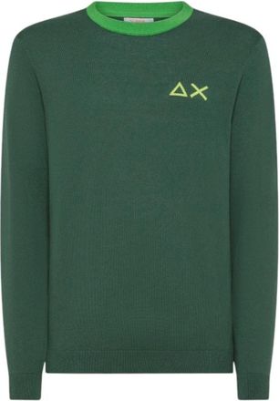 Sun 68 Homme, Pulls, Vert, Taille: 3XL Big Elbow Detail Sweater