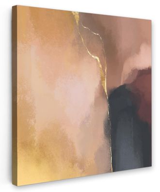 MuchoWow Leinwand Bilder, Einzigartige Wanddeko mit Rahmen, Abstrakt - Malerei - Pastell, Wandbilder Wohnzimmer, Deko Schlafzimmer 90x90 cm