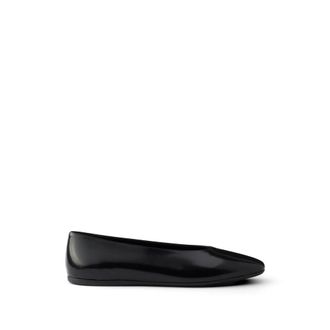 Prada Brushed Leather Ballerinas
