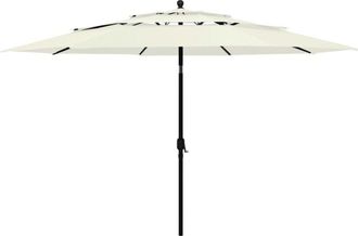 vidaXL Parasol de jardin &agrave; 3 niveaux avec m&acirc;t en aluminium sable 3,5 m Vidaxl