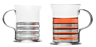 Leonardo Leonardo Balance Teegl&auml;ser, 350 ml, 2-er Set, handgefertigt, hitzebest&auml;ndiges Glas und Edelstahl, 017588