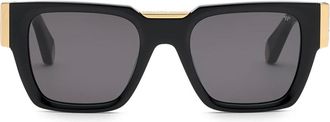 Philipp Plein Homme, Accessoires, Noir, Taille: 52 MM Lunettes de soleil Square
