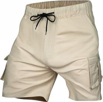 Generic Pantalon cargo pour homme avec cordon de serrage, grande taille, poches, kaki, XXL