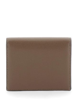Toteme Womens Cardholder T-Lock Leather Beige Accessory