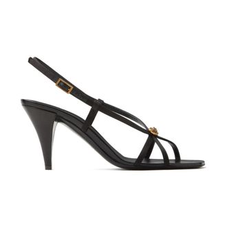 Versace Satin-Sandalen mit Absatz - - Shoes - Damen - Schwarzk - 38 EU