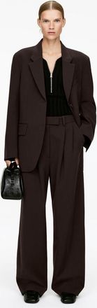 Arket Elegante Hose Mit Weitem Bein -Braun