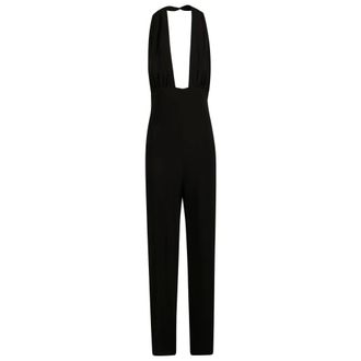 Norma Kamali Femme, Combinaisons et Ensembles, Noir, Taille: 38 FR Combinaison Crois&eacute;e Dos Nu Jambe Droite