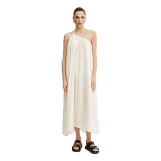 Liviana Conti Robe Jeanne asym&eacute;trique &agrave; volants - Femme - Robes - Beige - Taille: 38 FR