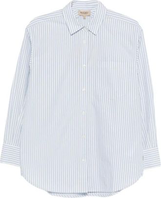 Woolrich Femme, Blouses et Chemises, Bleu, Taille: 36 FR Chemise en coton ray&eacute;