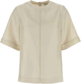 Loulou Studio Femme, Tops, Blanc, Taille: 38 FR Havana Silk T-Shirt