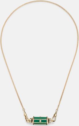 Marie Lichtenberg Collier Baby Locket en or 18 ct, malachite et diamants