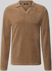 Cinque Longsleeve mit Polokragen und V-Ausschnitt Modell BOLL