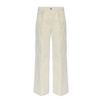 Forte_Forte Samt-Hose mit geradem Bein - - Trousers - Damen - Beige - S