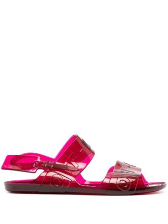 Off-white Slingback-Sandalen mit Logo - Rot