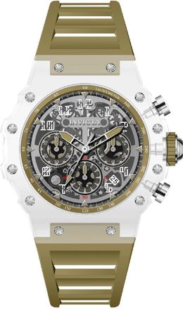 Invicta Racing 69682 Herrenuhr - Quarzwerk - Acryl mit silbernem Zifferblatt - 43 mm
