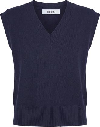 Jucca Strickweste mit V-Ausschnitt - - Knitwear - Damen - Blau - S