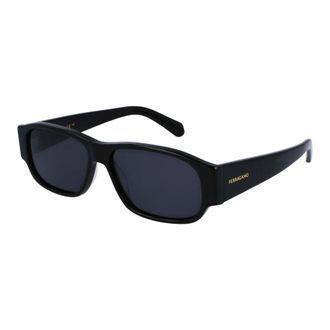Ferragamo Homme, Accessoires, Noir, Taille: 57 MM Rectangle Lunettes de soleil