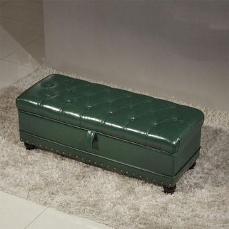Generic Aufbewahrungsbank Aus PU-Leder - Gepolsterter Fußhocker Mit Sehr Großer Kapazität Und Beinen Aus Massivholz, Schuh- Und Betthocker for Den Eingangsber
