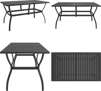vidaXL Gartentisch Anthrazit 140x80x72 cm Stahl - Industriel Stil Gartentisch - Metalltisch - Outdoor Esstisch - Balkontisch - Terrasse - Home & Living