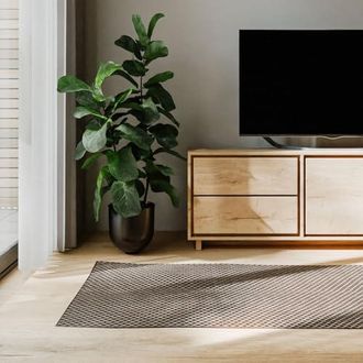 benuta Basic Tapis Exterieur Lou - Noir 70x200 cm - Intemp&eacute;ries et UV r&eacute;sistant - Multifonction Balcon, terrasse, Jardin - Cuisine, Salon, Couloir, Salle &agrave; M