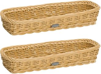 Westmark 2 Besteck-Körbe, geeignet für Hotel und Gastronomie, Rechteckig, je ca. 28 x 11 x 5 cm, Synthetikfaser, Saleen-Edition, Hellbeige, 020169301E3