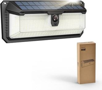 Philips Lampe Solaire Ext&eacute;rieur avec D&eacute;tecteur, 258 LEDs S&eacute;curit&eacute;, 3 Modes, &Eacute;tanche pour Jardin Cl&ocirc;ture Garage