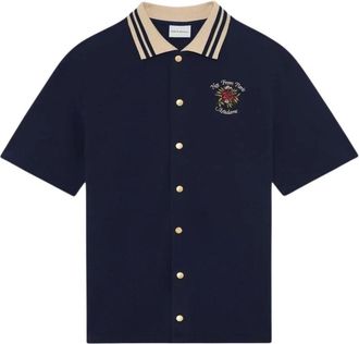 Dr&ocirc;le de Monsieur Homme, Chemises, Bleu, Taille: XL Chemise Piqu&eacute;e Slogan Rose