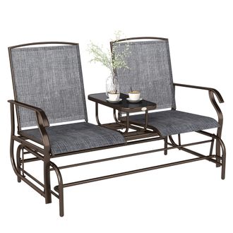 OUTSUNNY Hollywoodschaukel für den Garten mit Zwei Plätzen mit Tisch 81 × 147 × 100 cm
