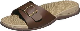 Revs Tay - Sandales de massage et dacupression pour homme, sangle unique, réglables, Marron 44/45EU