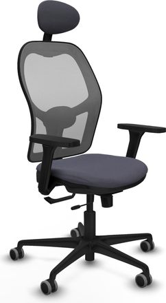 Piqueras y Crespo Anatomischer Stuhl mit 3D-Armen, h&ouml;henverstellbarer Lendenwirbelst&uuml;tze und festem Kopfteil, ausgestattet mit Syncro/Traslack und injiziertem Schaumsto