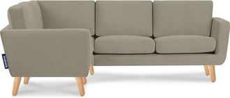 Konsimo Ecksofa links mit Armlehnen tagio, Beige, Stoff, Scandinavian, 220x80x181cm - Konsimo