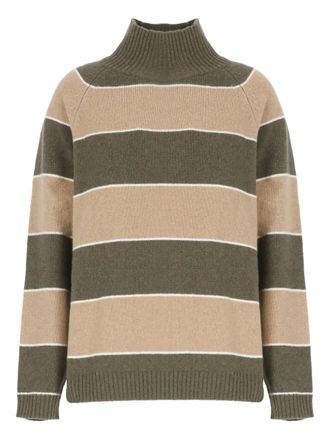 KANGRA striped-pattern high-neck sweater - Vert