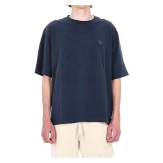 Maison Kitsun&eacute; Fox Head Oversize T-Shirt - - Tops - Herren - Blau - S