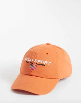 Polo Ralph Lauren Baseball-Cap mit Sports-Flag-Logo in Orange