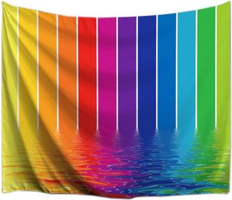 A.Monamour Wanddekor Wandteppiche Mehrfarbiger Regenbogen Vertikale Streifen Wasser Welle Abstrakt Kunst Design Druck Stoff Tapisserie Wandbehänge Dekorationen F