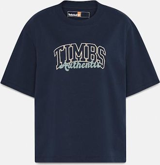 Timberland Varsity Kurzarm-T-Shirt mit Grafik f&uuml;r Damen in Dunkelblau, Damen, Blau, Gr&ouml;&szlig;e