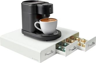 Navaris Tiroir à Capsule de Café - Rangement Support pour Dosette Machine à Café Compatible avec Nespresso CBTL K-Cups avec 3 Tiroirs - Rangement Dosettes 48 