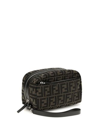 Fendi Mens Ff Jacquard Beauty Case Tab.mr+nero Polyester; Cotton Cases