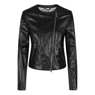 Patrizia Pepe Femme, Vestes, Noir, Taille: 40 FR Veste de Motard Classique